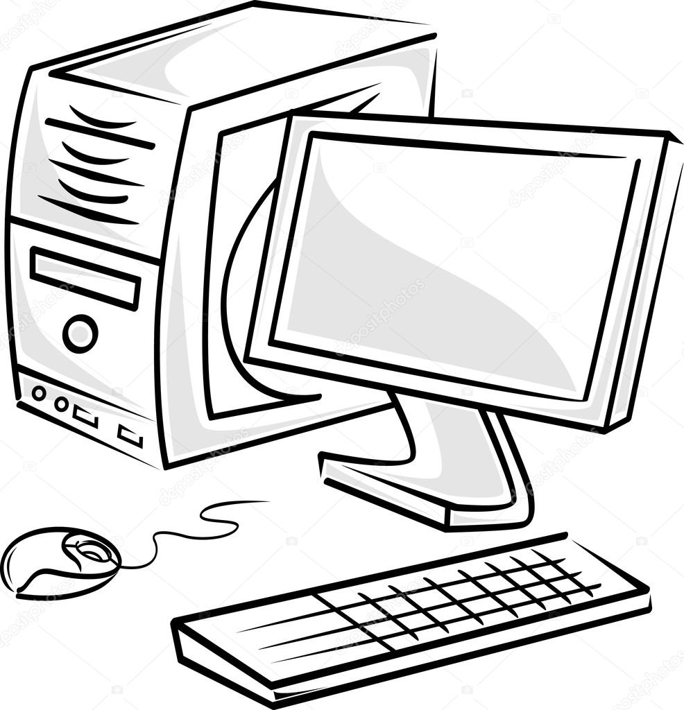 Desktop computer — Stock Vector © halimqd #43121159 Desktop computer — Stock Vector © halimqd #43121159