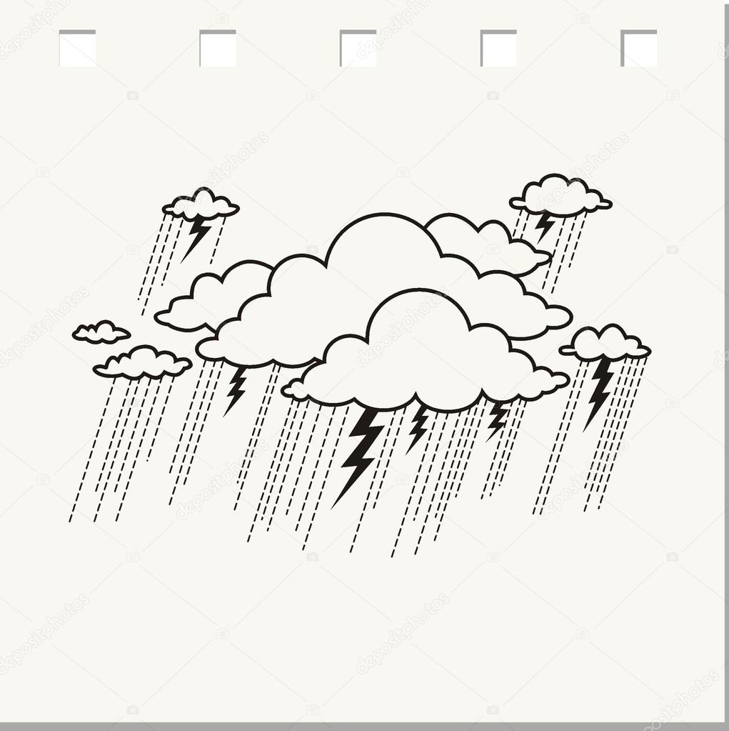 Cloudy weather doodle ⬇ Vector Image by © halimqd | Vector Stock 43265789