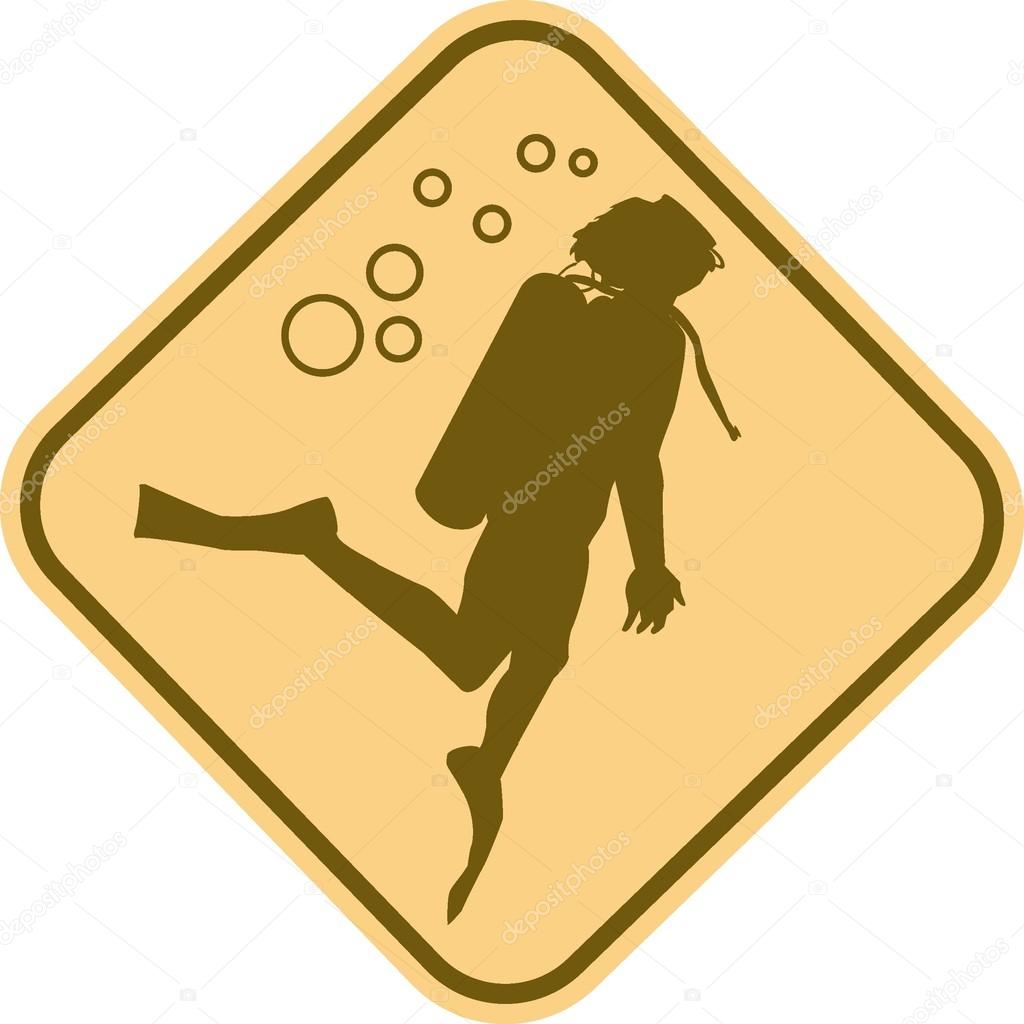 Diver sign — Stock Vector © halimqd #43373967