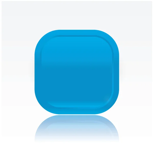 Blue glossy blank internet button. Rounded square shape icon with black ...
