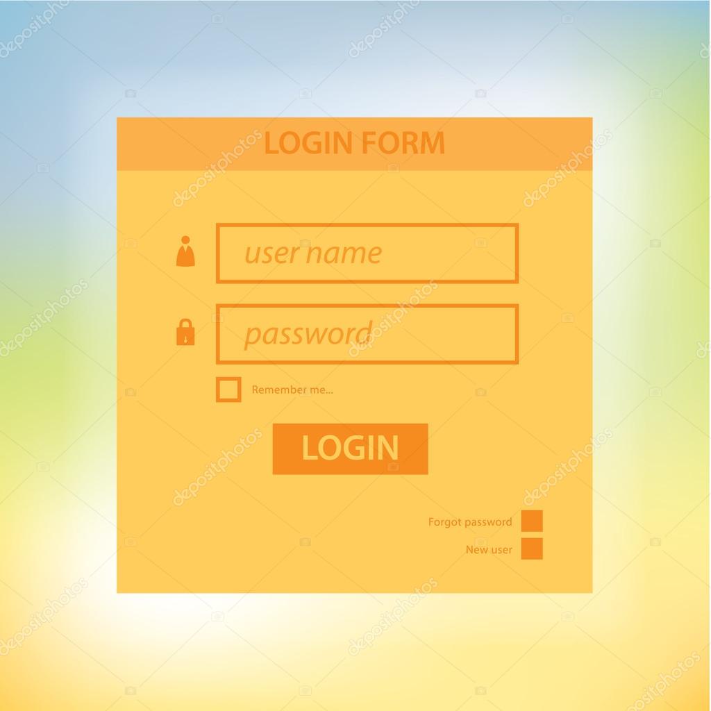 Vector login form template. Modern neutral colors and square blu Stock Vector Image by ©vitek75 ...