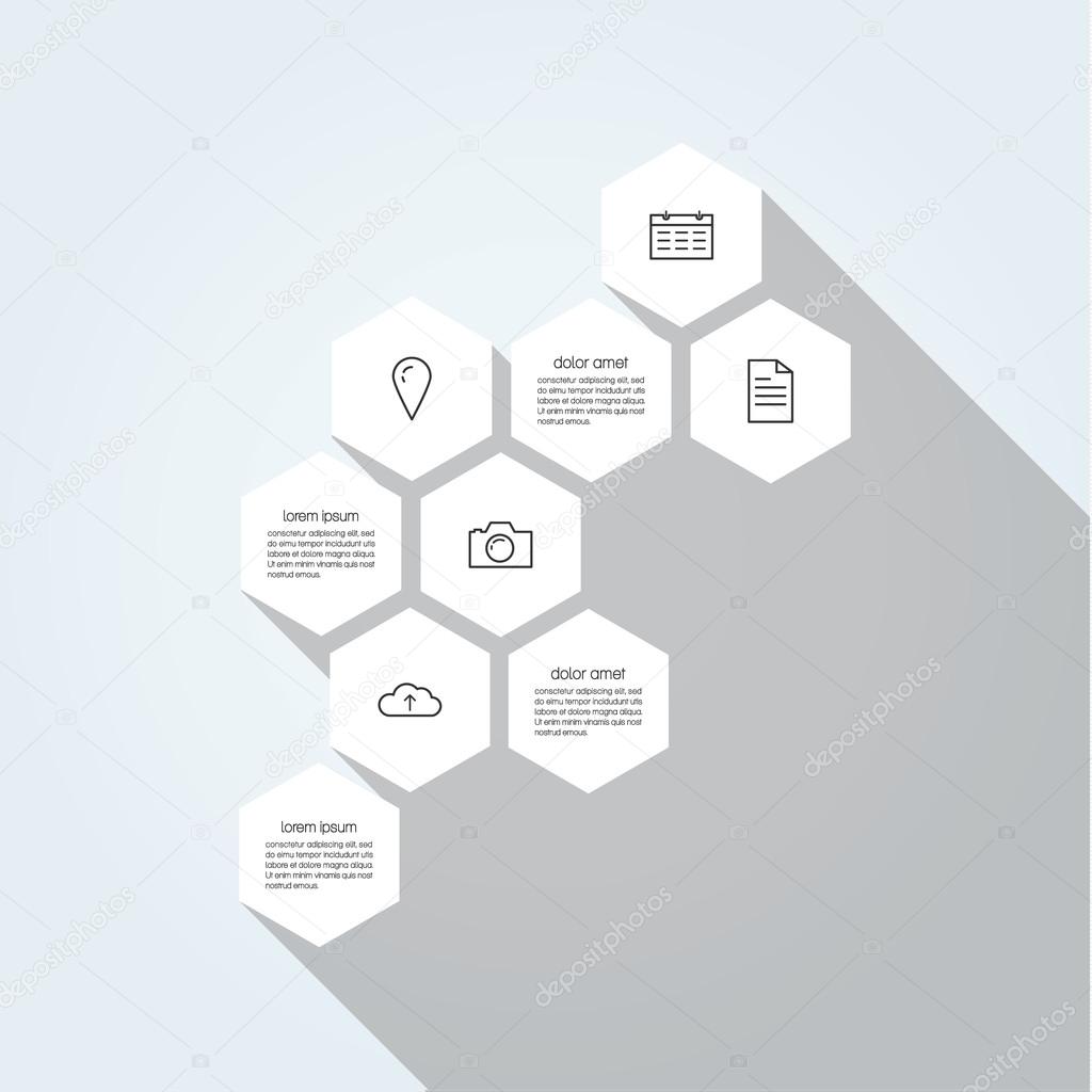 Vector modern template. Septagon mosaic with clean flat shadow. Stock ...