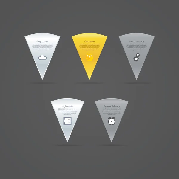 Folded paper template. Four arrows, pointers in different colors Stock ...