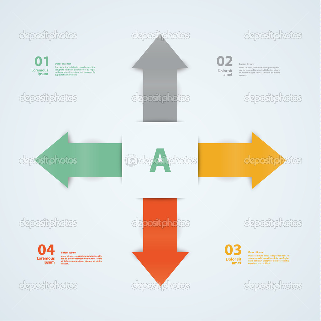 Vector clean template. Four arrows in different colours. Stock Vector ...