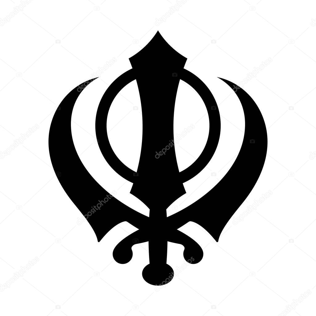 Símbolo Khanda. Símbolo religioso del sijismo. Ilustración vectorial ...