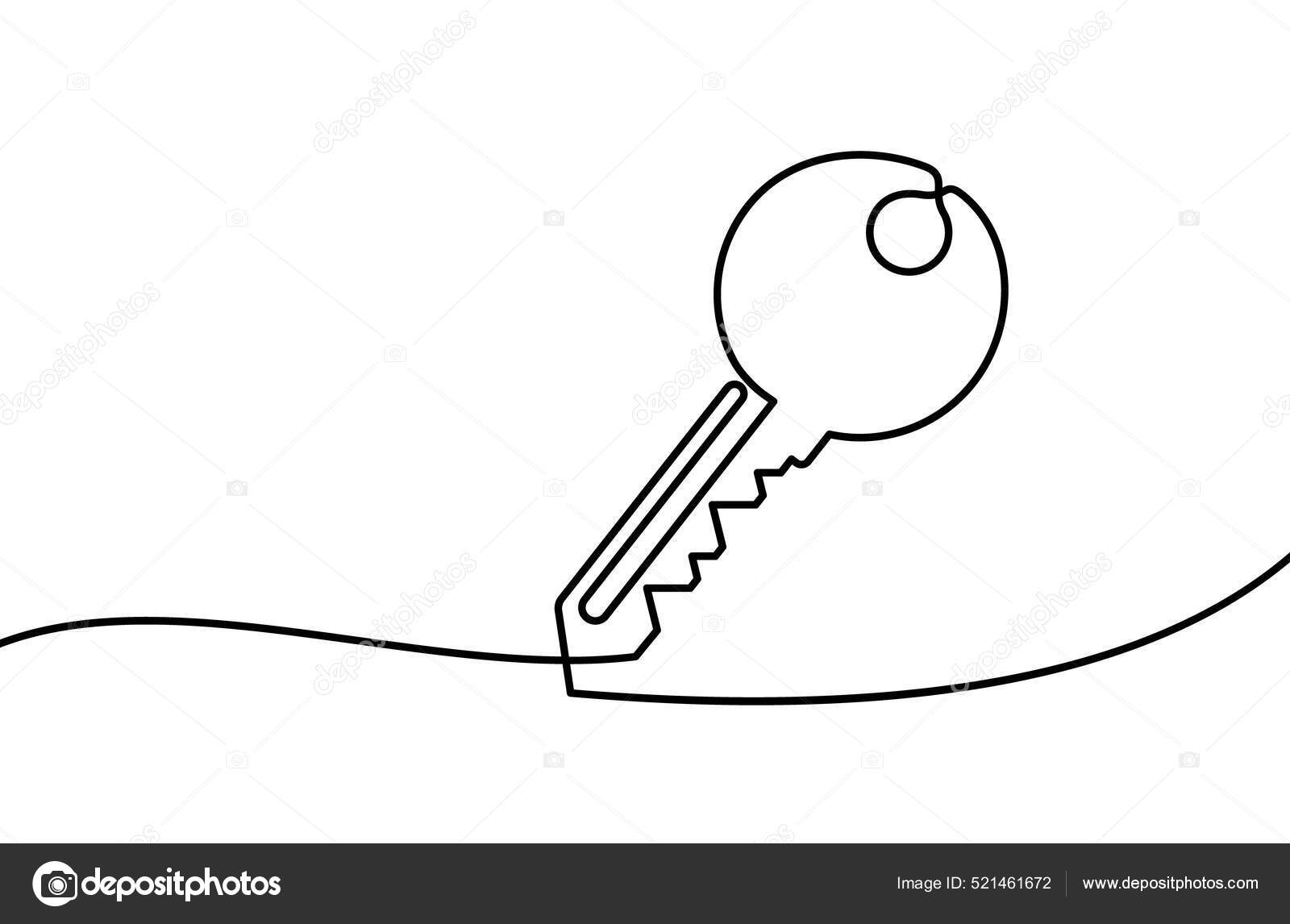 Key Line Background One Continuous Line Drawing Key Vector Illustration ...
