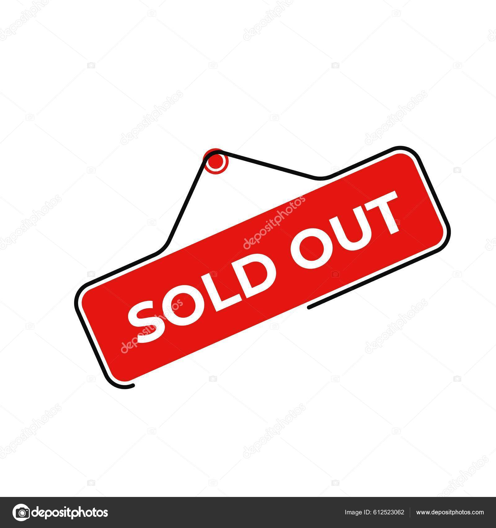 Red Plate Sold Out Icon Real Estate Business Sale Symbol Stock Vector ...