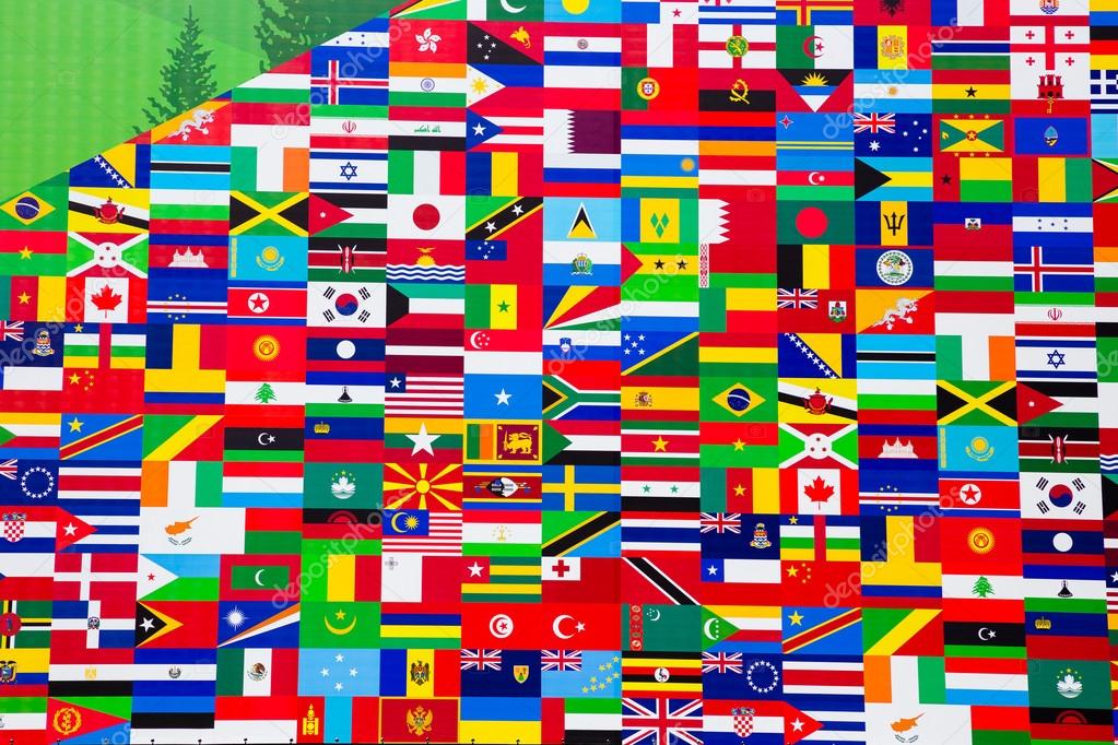 International Flag Display of Various Countries Stock Illustration by ...
