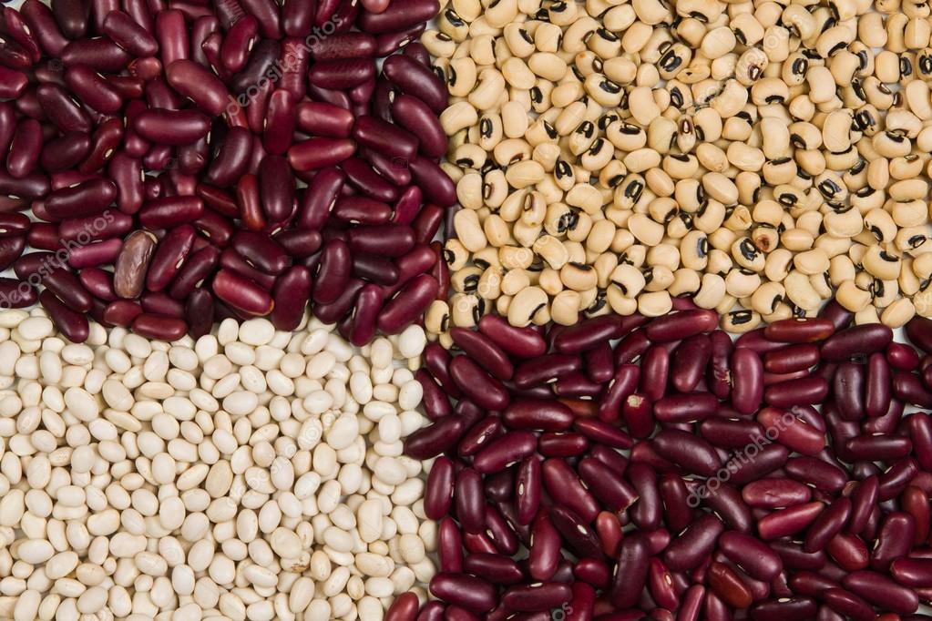 Grille de haricots rouges, haricots blancs et haricots oeil au beurre ...