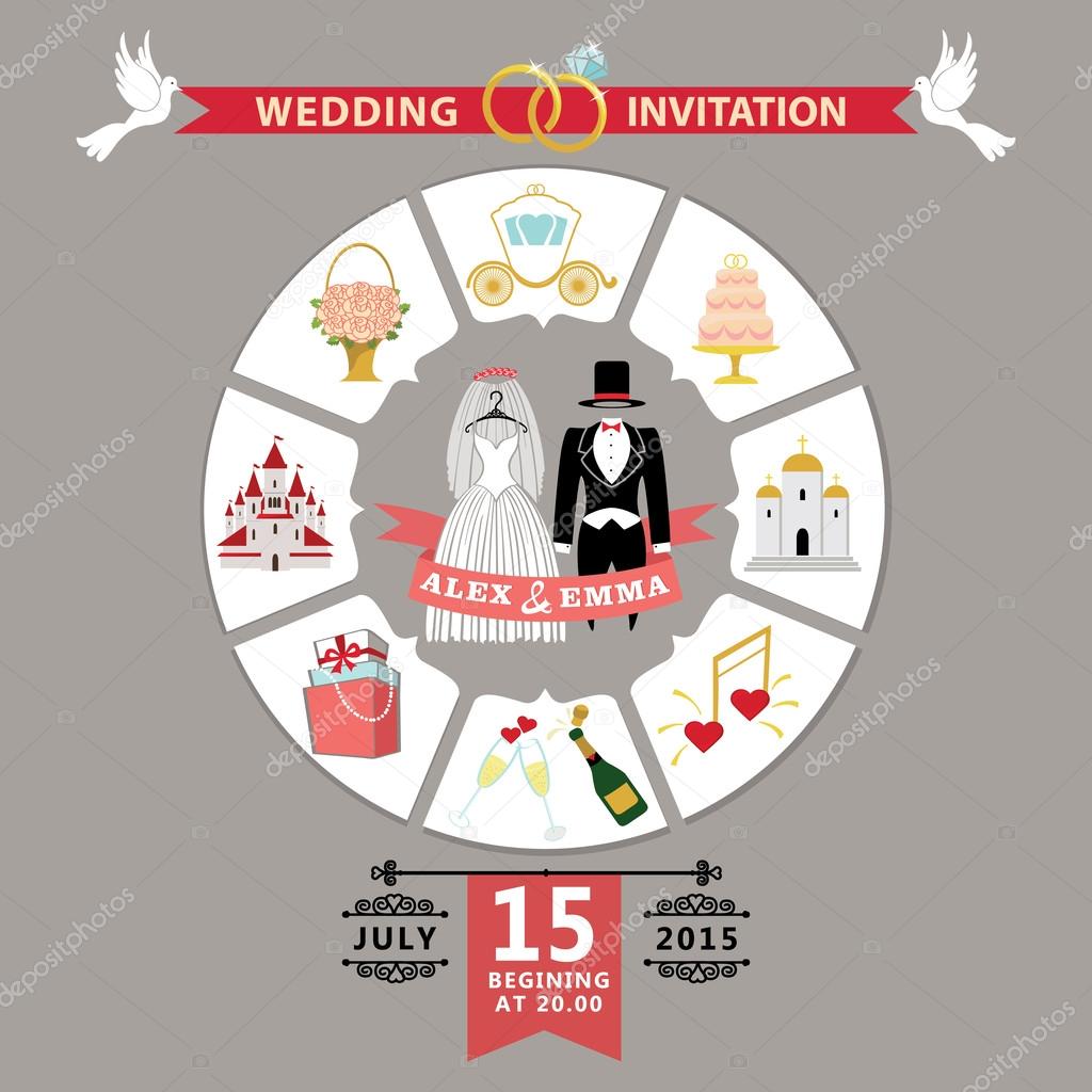 Wedding invitation in infographic style — Stock Photo © Tatiana_Kost ...
