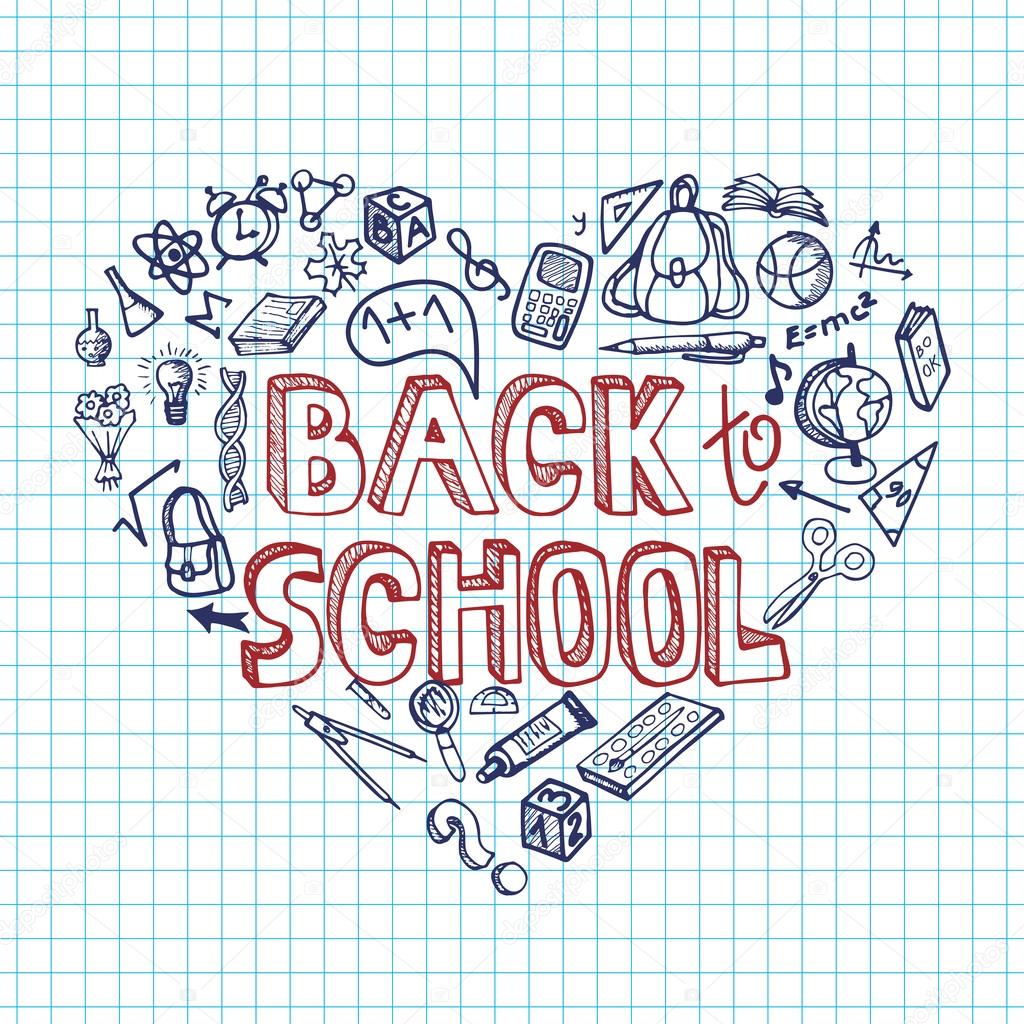 Back to School Supplies Sketchy Notebook Stock Illustration by ©Tatiana ...