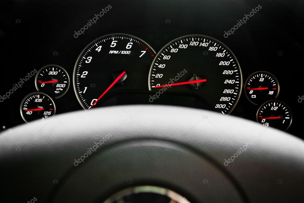 Speedometer race car Stock Photo by ©microlite 40841707