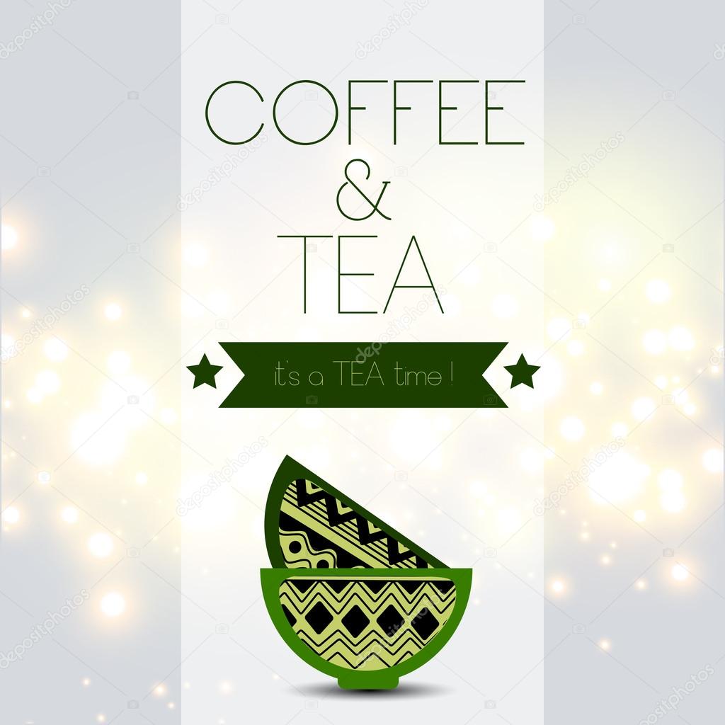 Tea and Coffee time card Stock Vector by ©szikszaizsuzsa 49437727