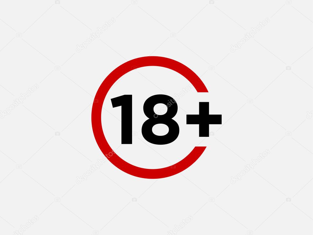 Más 18 señal de prohibición para personas menores de dieciocho años de ...