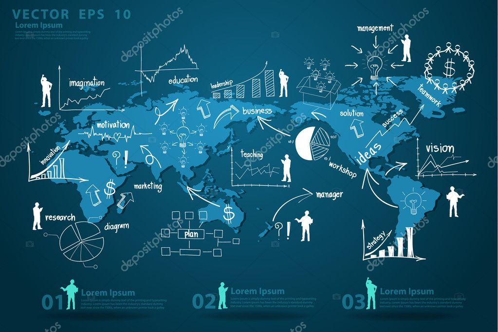 Modern global business economy map ⬇ Vector Image by © koydesign ...
