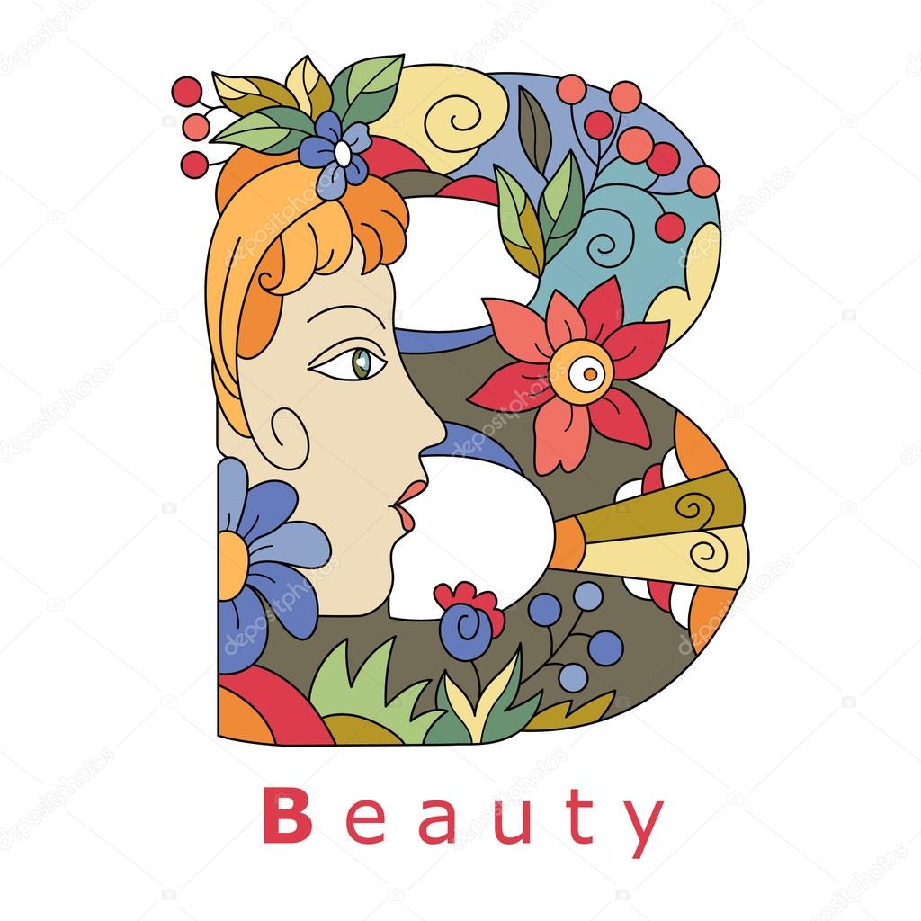 Pretty letter b | Letter B - Beauty — Stock Vector © ol.ozery #50776725