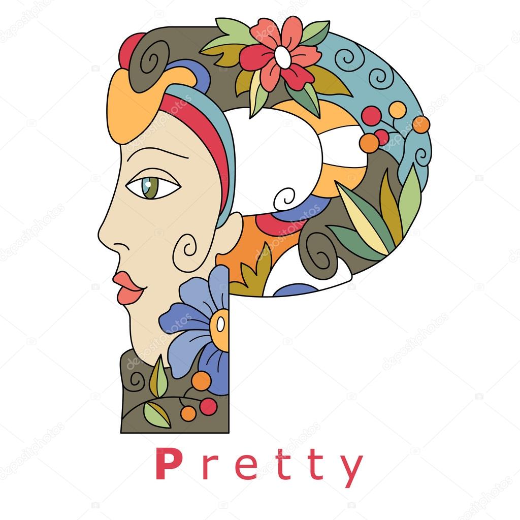 Pretty letter a | Letter P - pretty — Stock Vector © ol.ozery #51284667