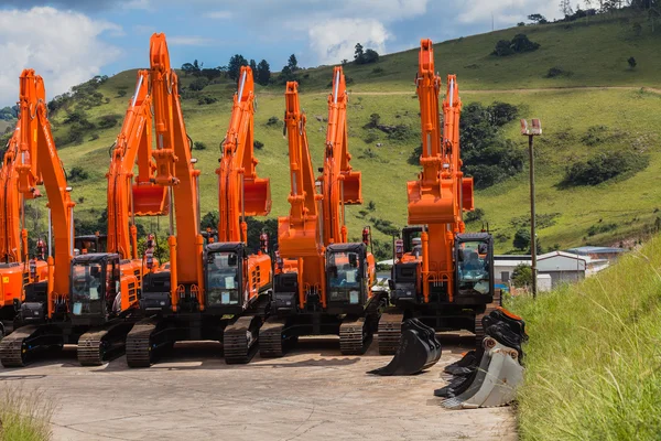 New Excavator Earthwork Machines Yard – Stock Editorial Photo ...