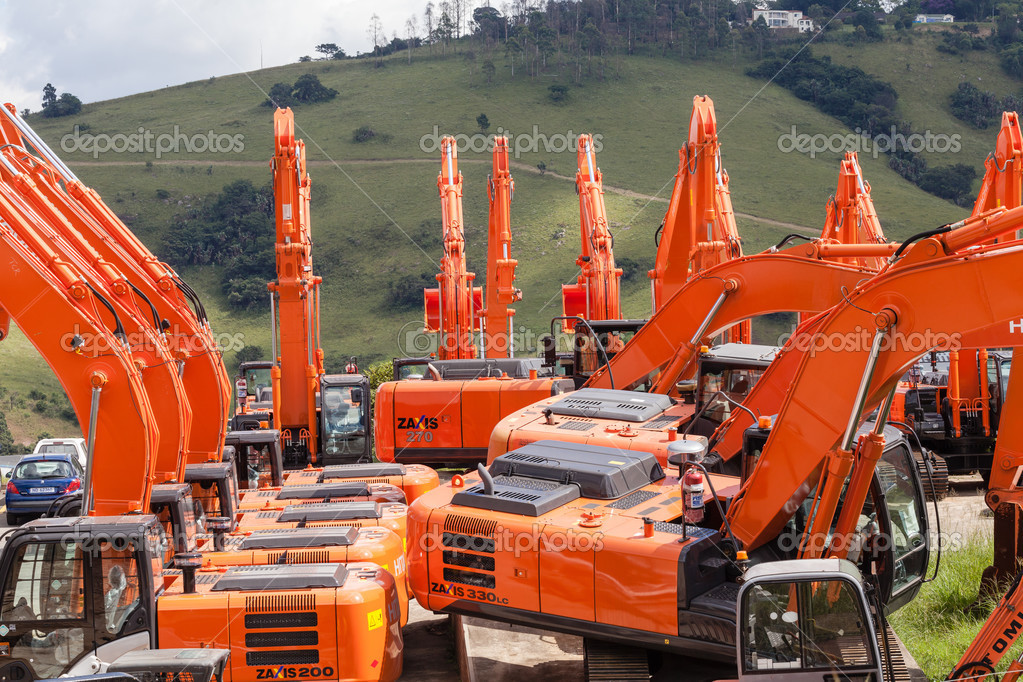 New Excavator Earthwork Machines Yard – Stock Editorial Photo ...