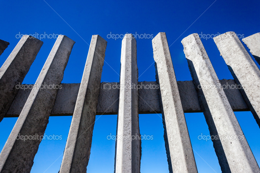 Concrete Palisade Fence Section Stock Photo by ©ChrisVanLennepPhoto ...