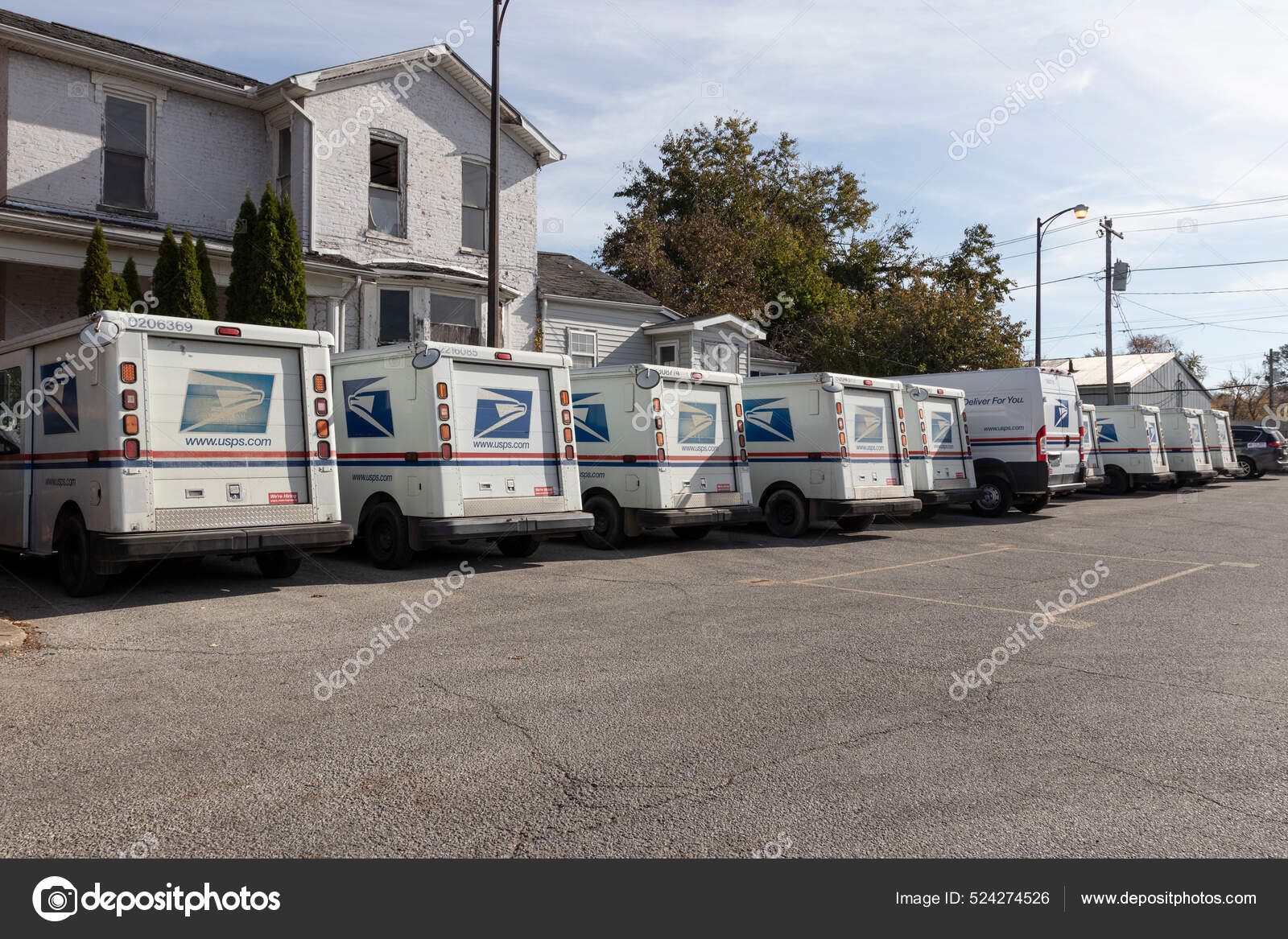 Peru Circa November 2021 Usps Post Office Mail Trucks Post — Stock ...