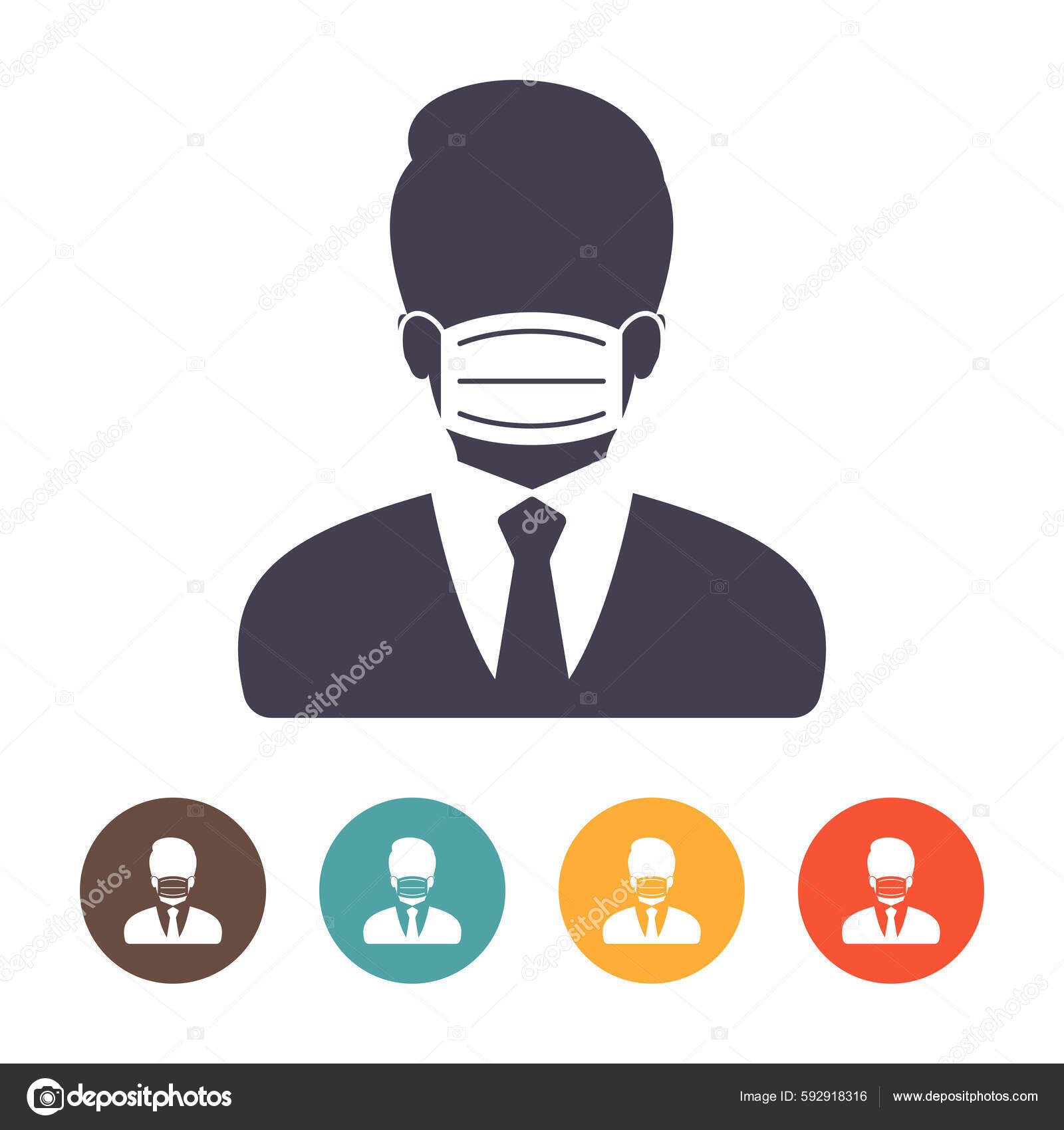 Man Face Mask Icon Stock Vector by ©natrot 592918316