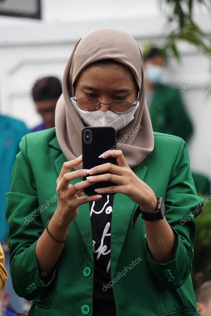 Kediri, Java Oriental, Indonesia - 18 de abril de 2022: Estudiantes ...