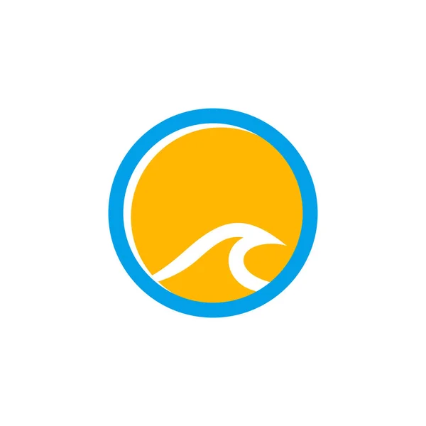 Yellow Wave Logo Vector Logo Yellow Sun Blue Hi Res Stock Photography