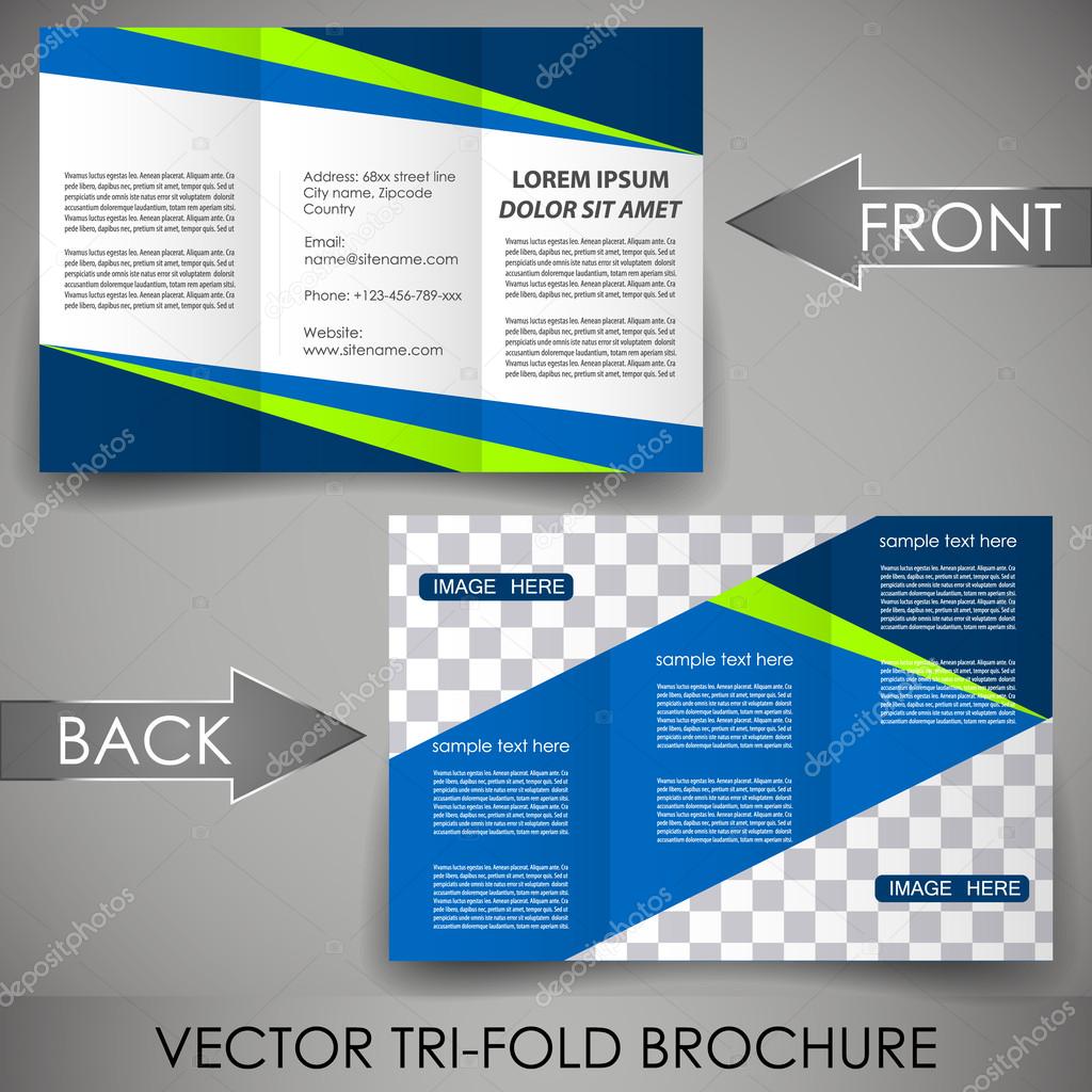 Three fold flyer template, corporate brochure Stock Vector Image by ...