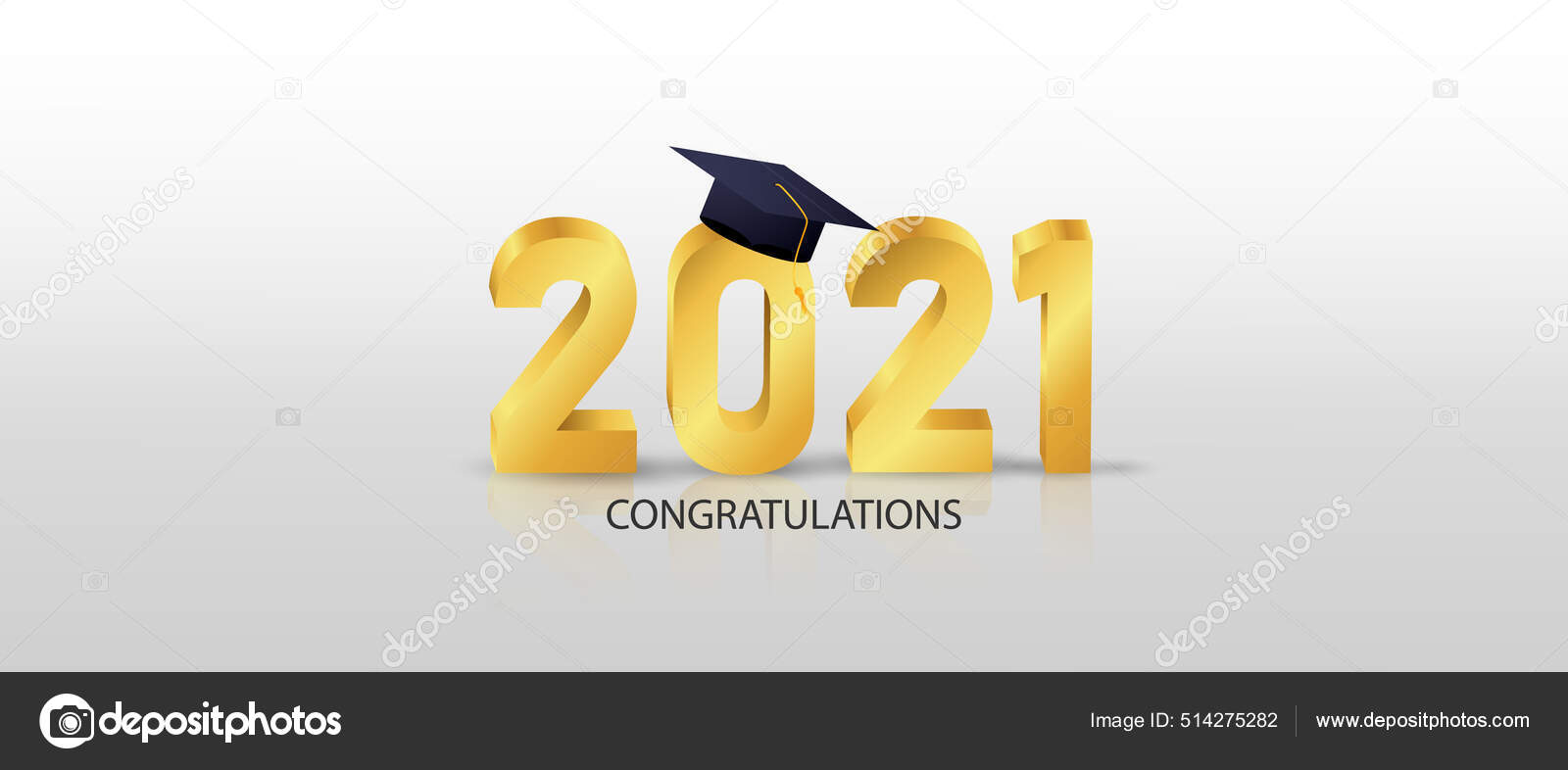 Congratulations Graduates Class 2021 Banner Vector Illustration Design ...