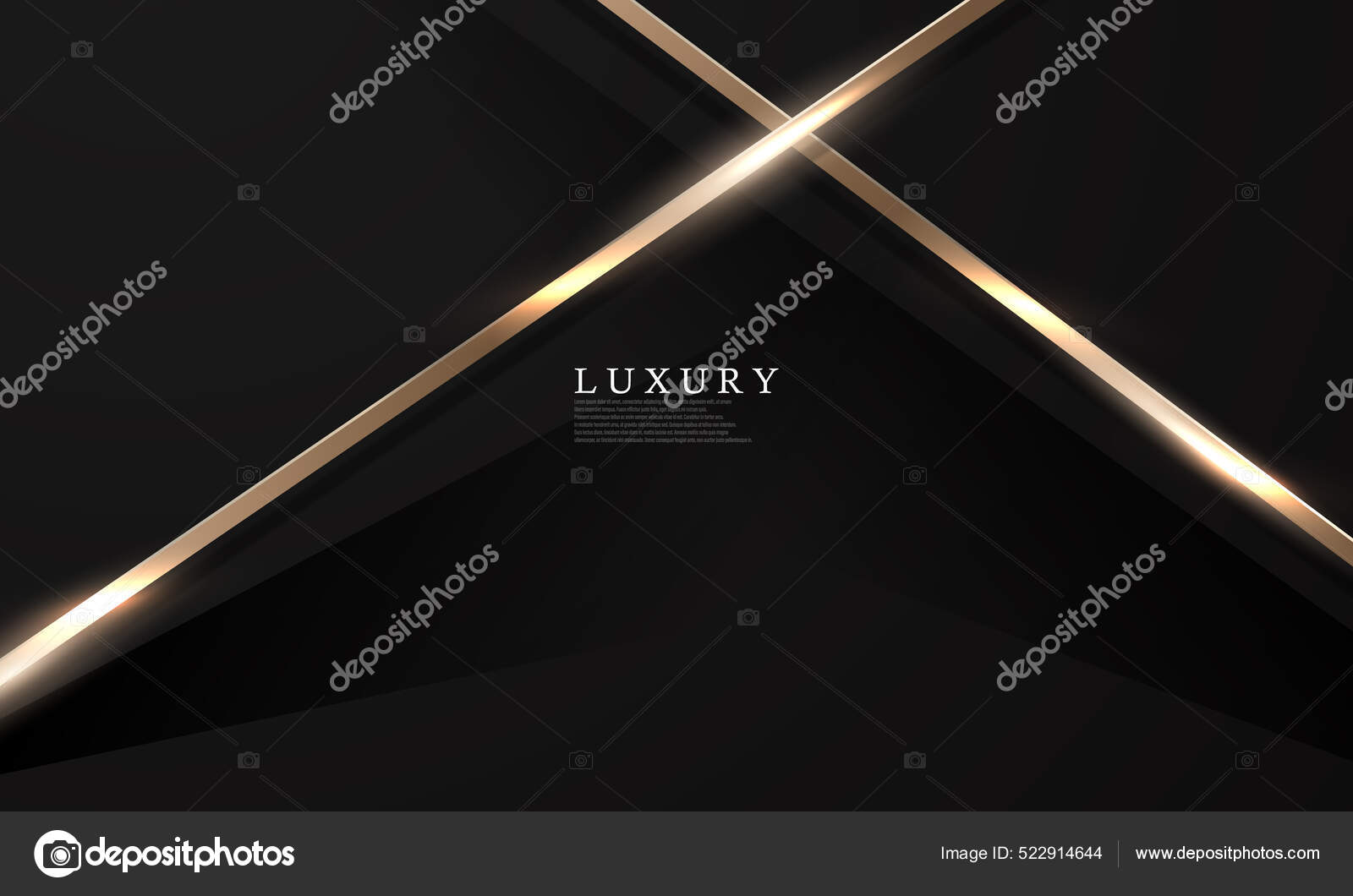 Splendor Luxury Black Gold Poster Abstract Background Dynamic Stock ...