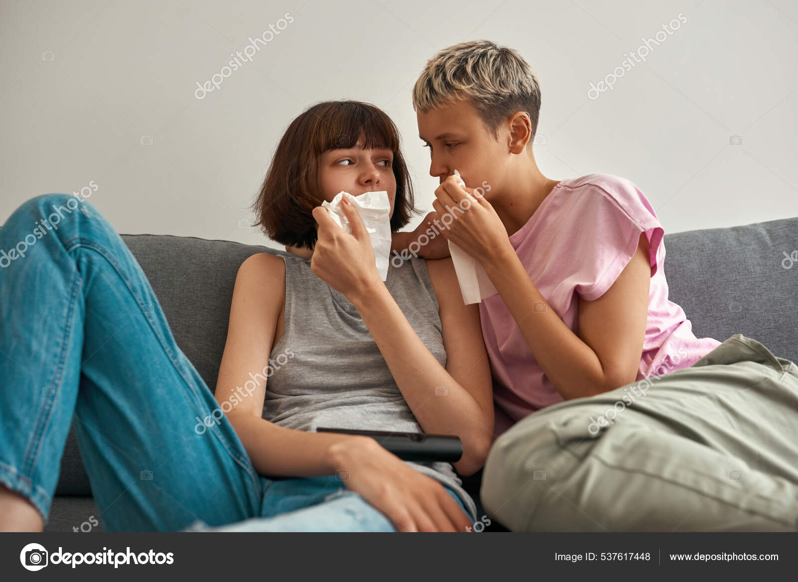 Girls Crying Together