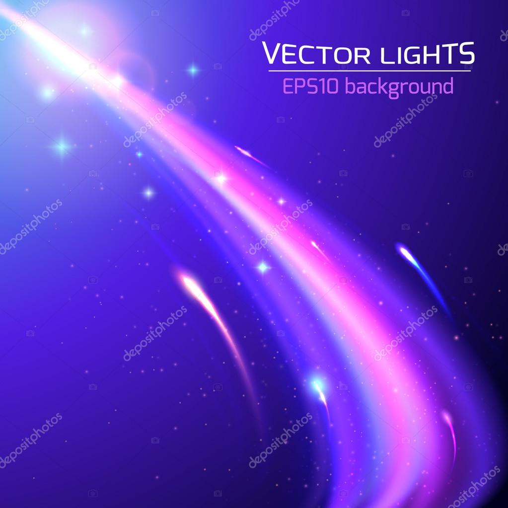 Abstract bright cosmic background with blurred light rays Stock Vector ...