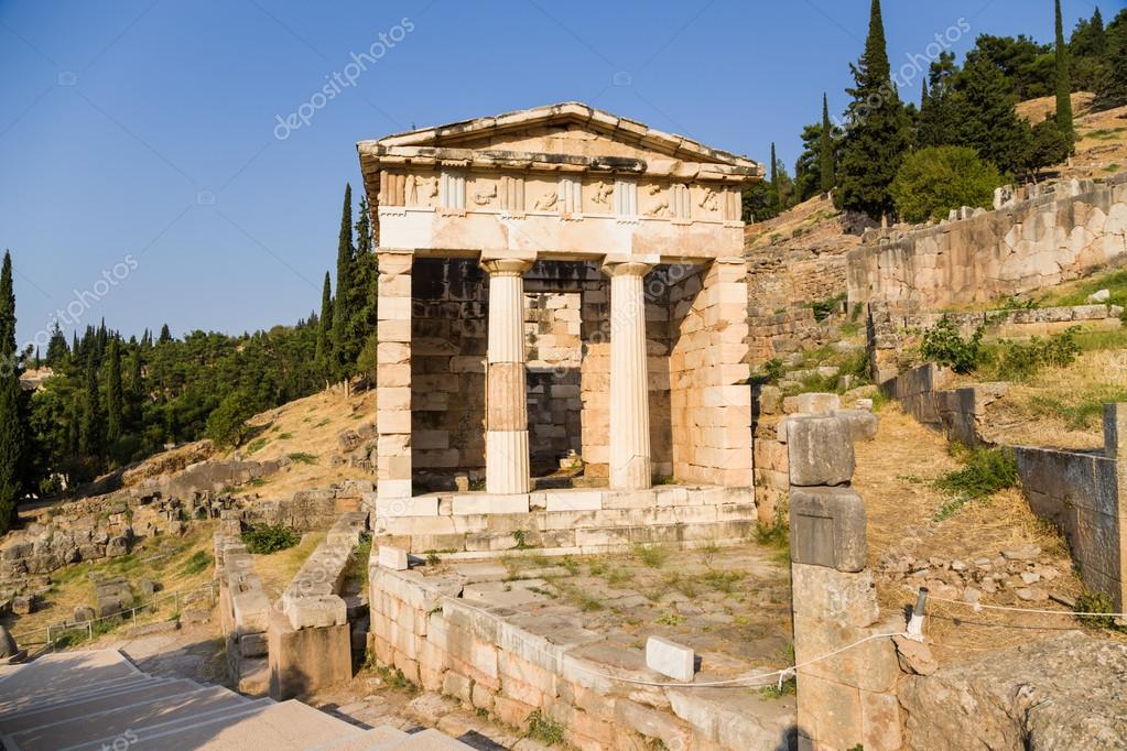 Greece, Delphi. Treasury of Athens — Stock Photo © vvr #39829973