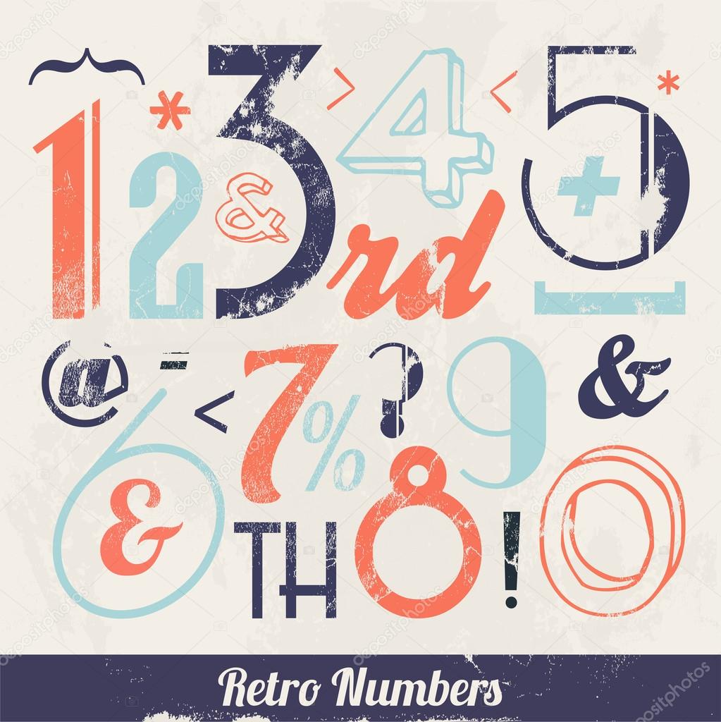 Various Vintage Number and Typography Collection Stock Vector Image by ...