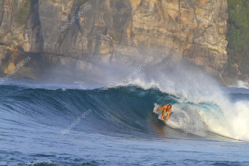 Surfer on waves — Stock Photo © trubavin #40048475