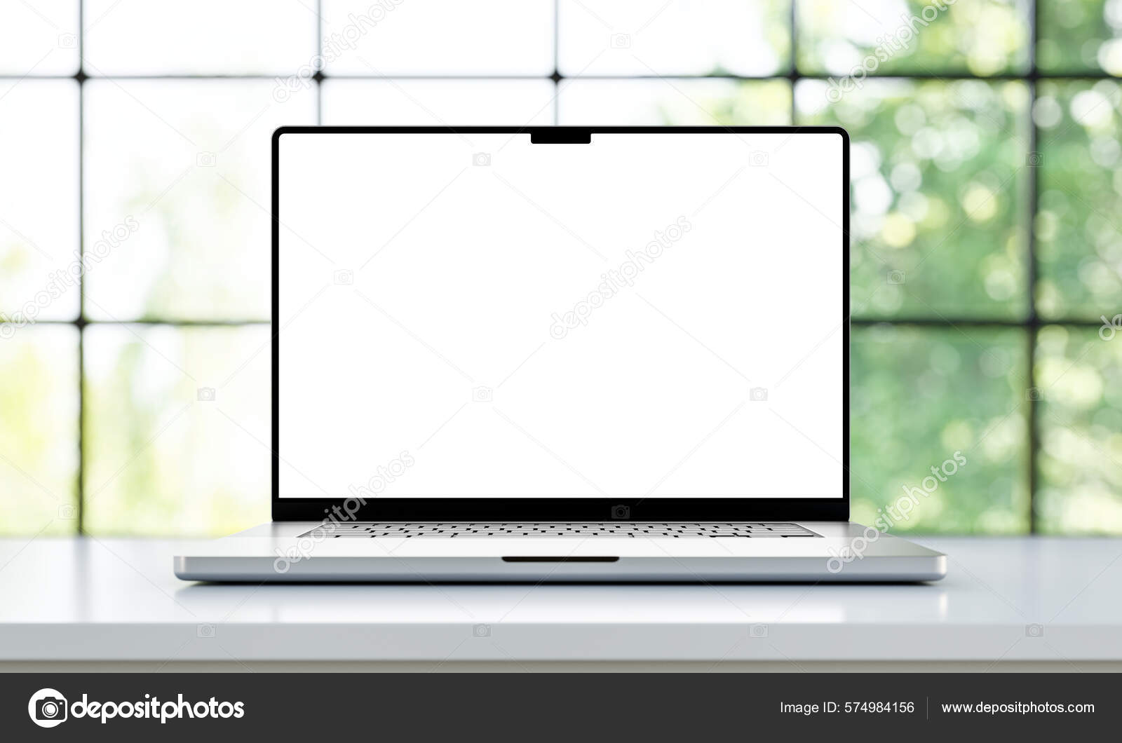 Macbook Pro Blank Screen Inch Apple Max Chip Modern Frame — Foto de ...