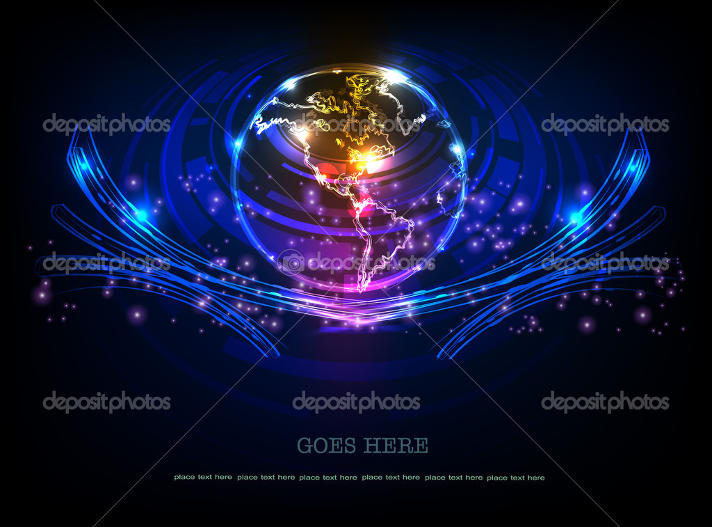 Neon business background with globe Stock Vector Image by ©irstone ...