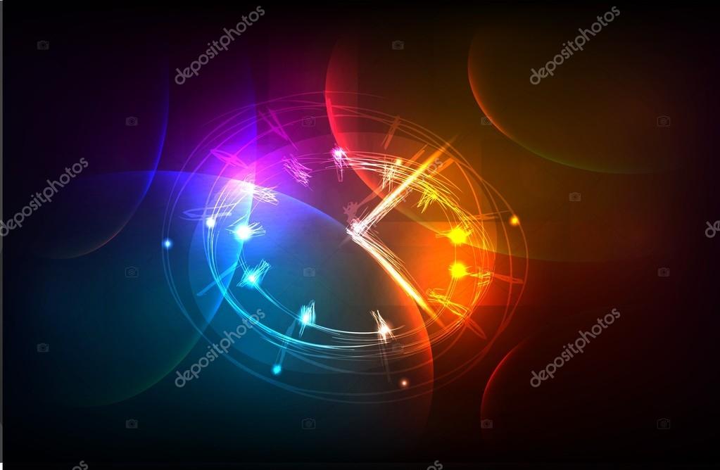Neon clock background Stock Vector Image by ©irstone #37408367