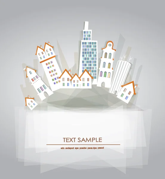 City street background City made of paper stickers collection Stock ...