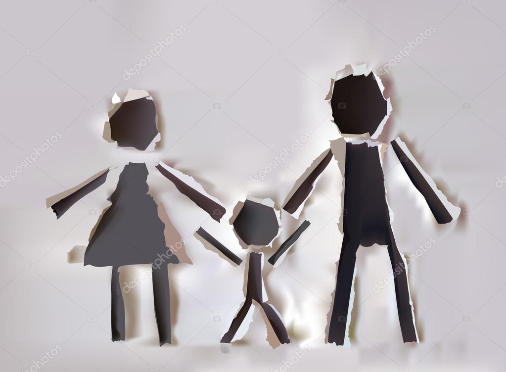 Family with kid, ripped paper collection Stock Vector Image by ©irstone ...