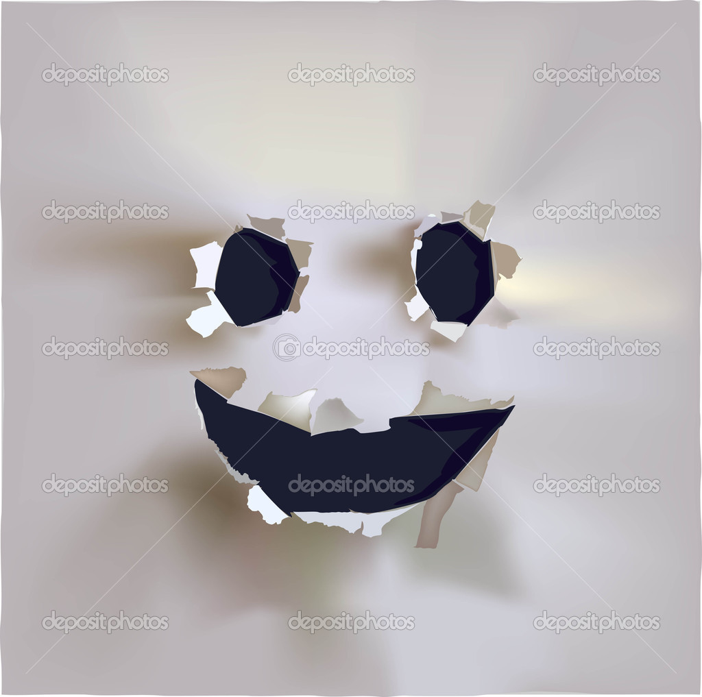 Ripped paper smile — Stock Vector © irstone #37905261