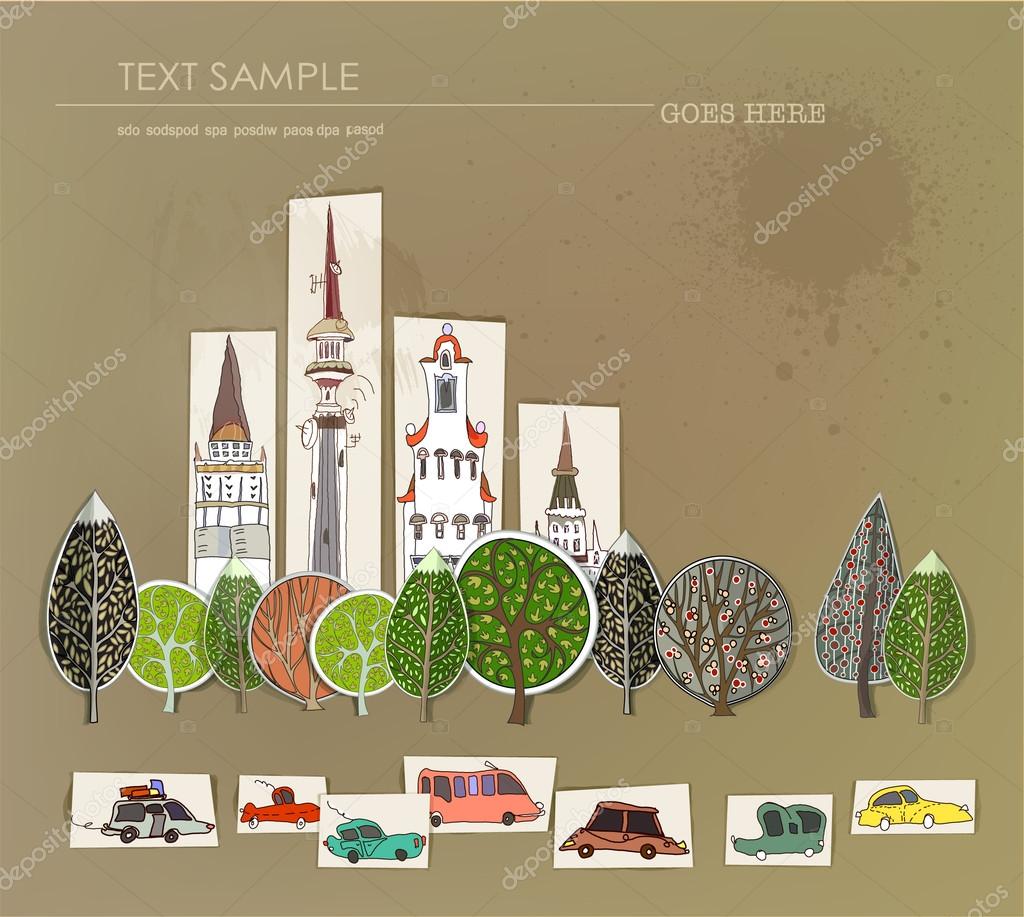 Paper stickers. City background Stock Vector Image by ©irstone #38407531