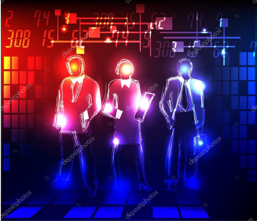 Neon background Business team Stock Vector Image by ©irstone #38482563
