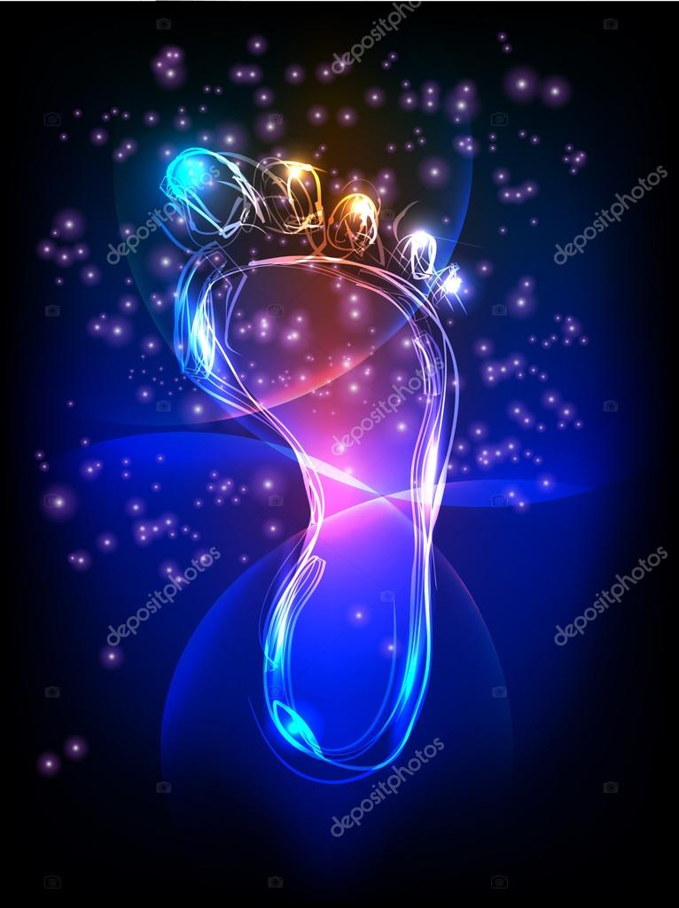 Neon footprint Stock Vector Image by ©irstone #38483719