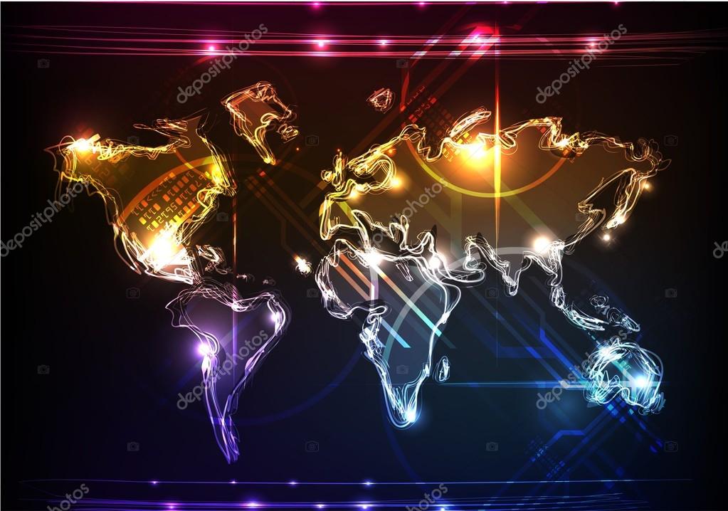 Map (neon collection) Stock Vector Image by ©irstone #38485359