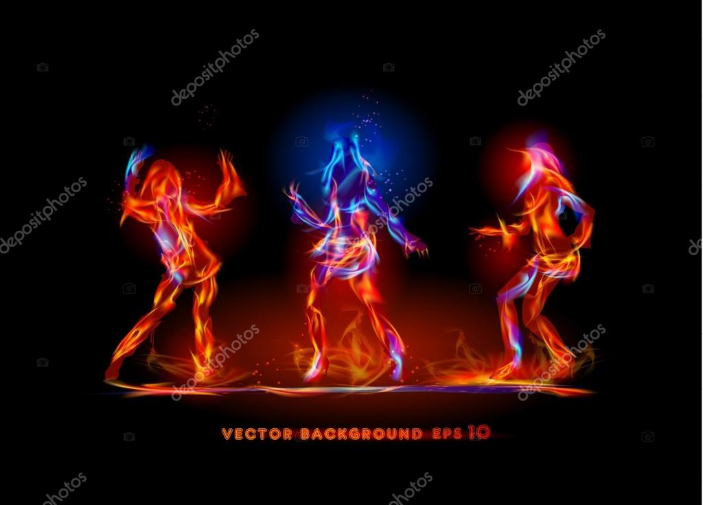 Fire symbols collection, dancing girls Stock Vector Image by ©irstone ...