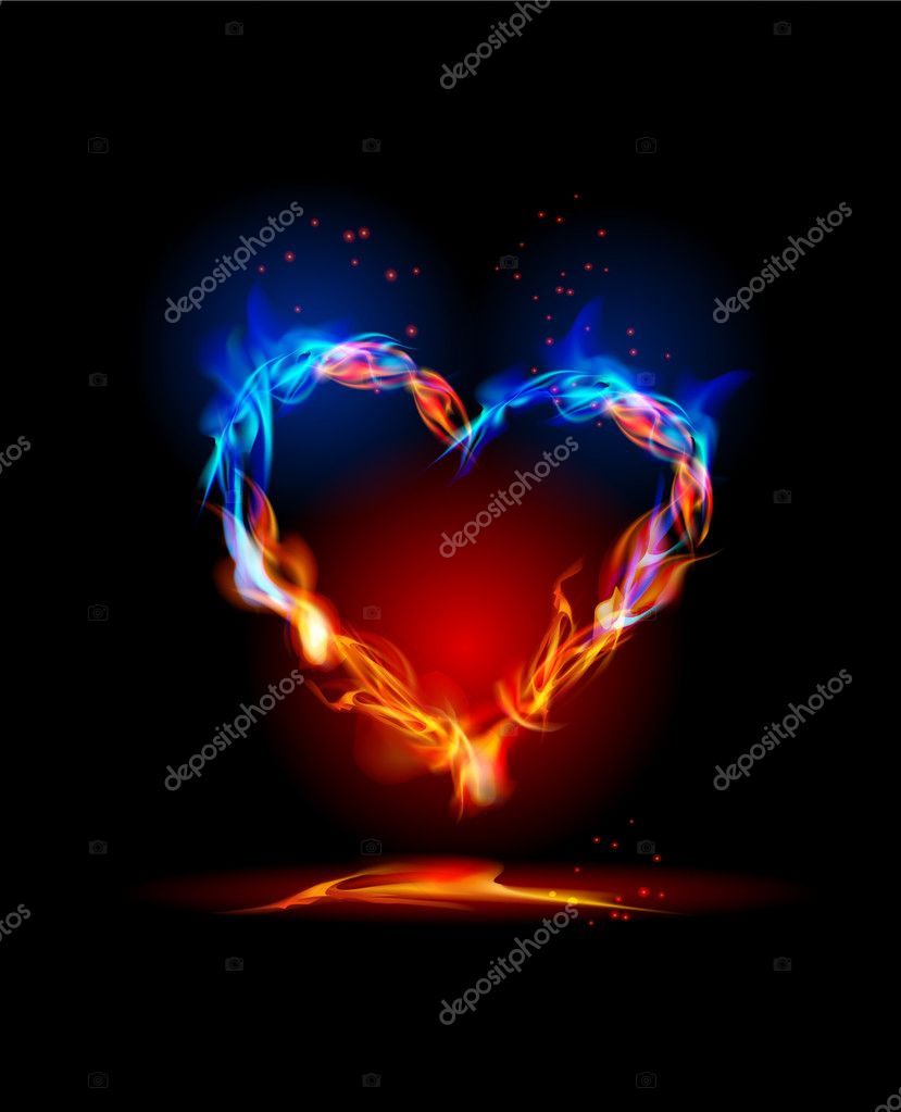 Blue Flame Heart