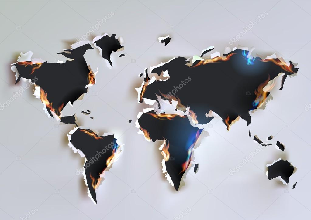 Colección de papel rasgado, Mapa en llamas 2022