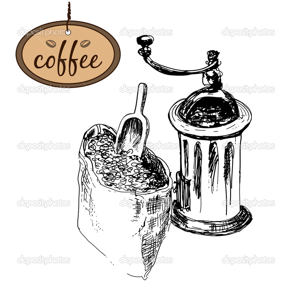 Coffee mill and bag Stock Vector Image by ©AlenaKaz #40344369